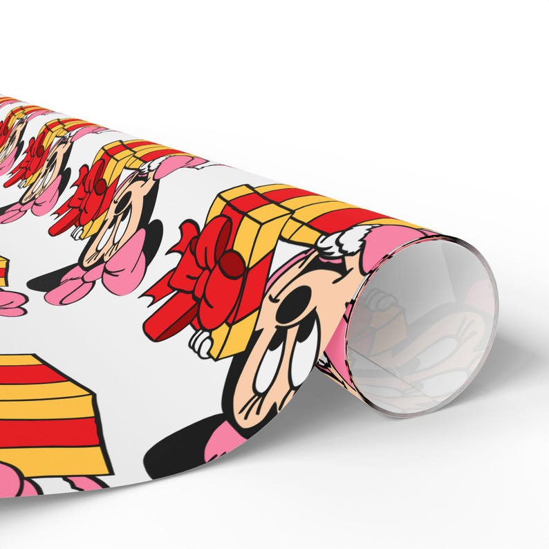 Minnie Mouse Baby Wrapping Paper, Fun Gift Wrap for Kids Birthdays ...