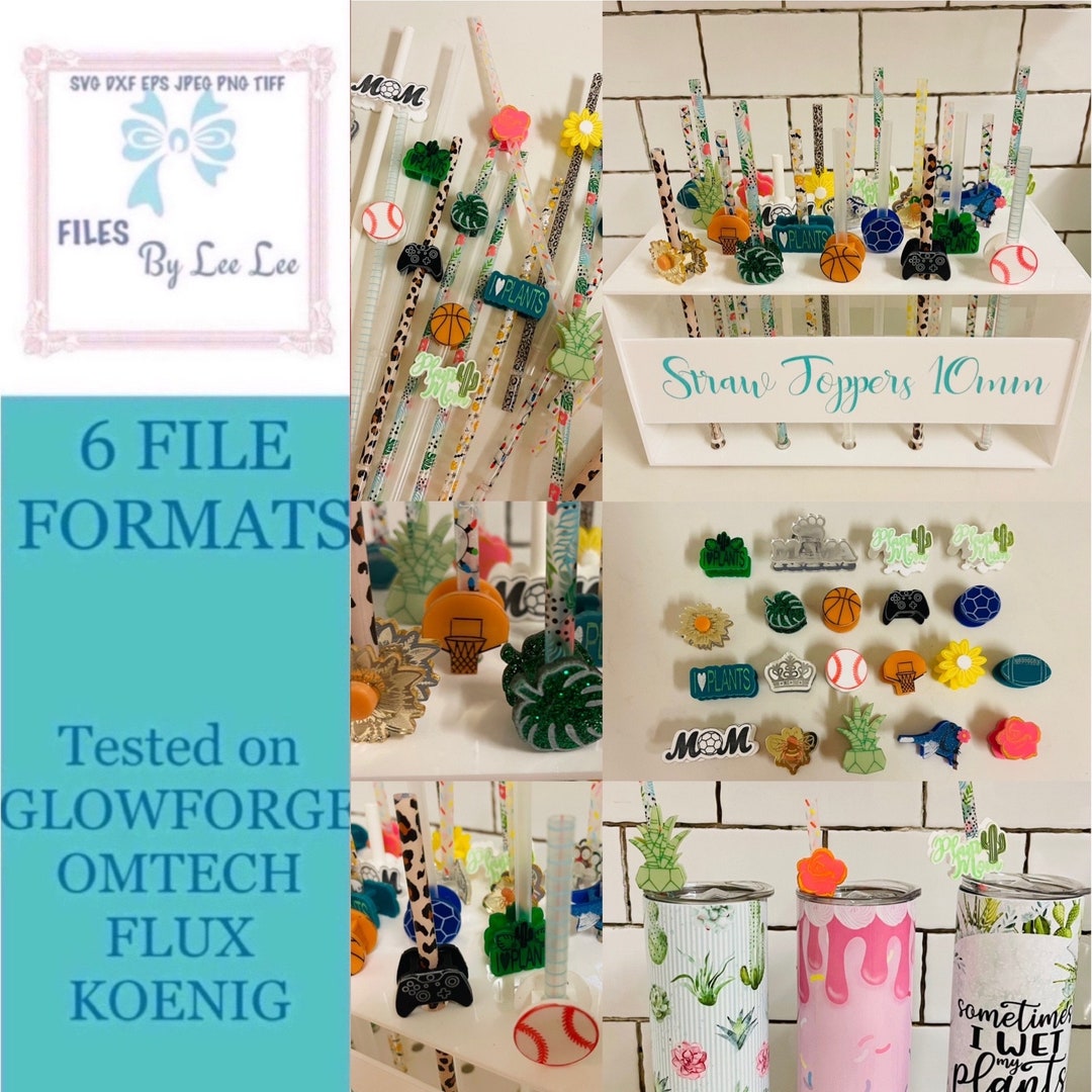 Tumbler Straw Topper Svg Bundle With Display Stand 20 X Designs, Cut ...