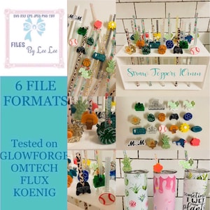 Tumbler Straw Topper Svg Bundle With Display Stand 20 X Designs, Cut ...