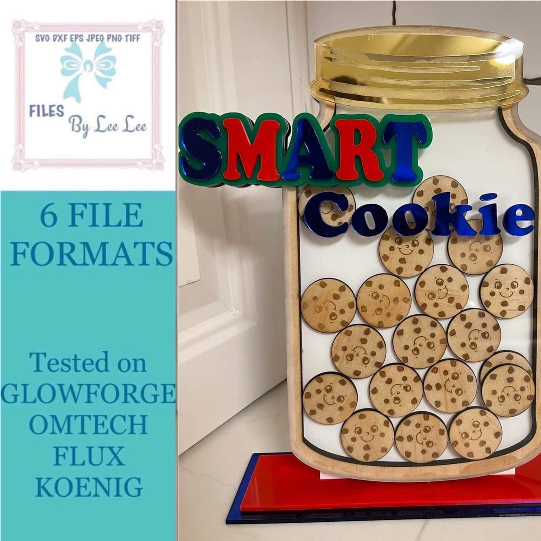 SVG Digital Laser Cut File, Reward Jar, Smart Cookie, Back to School ...