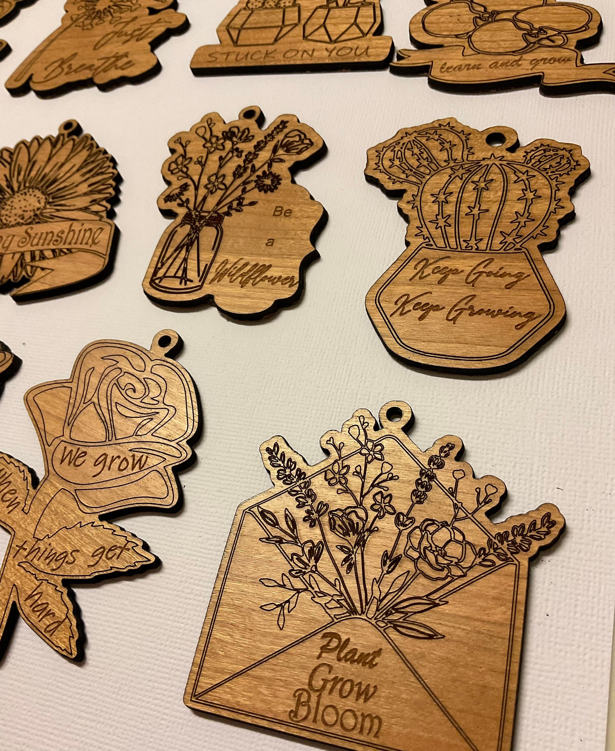 Digital Laser Cut File 12 Keyring SVG BUNDLE floral - Etsy