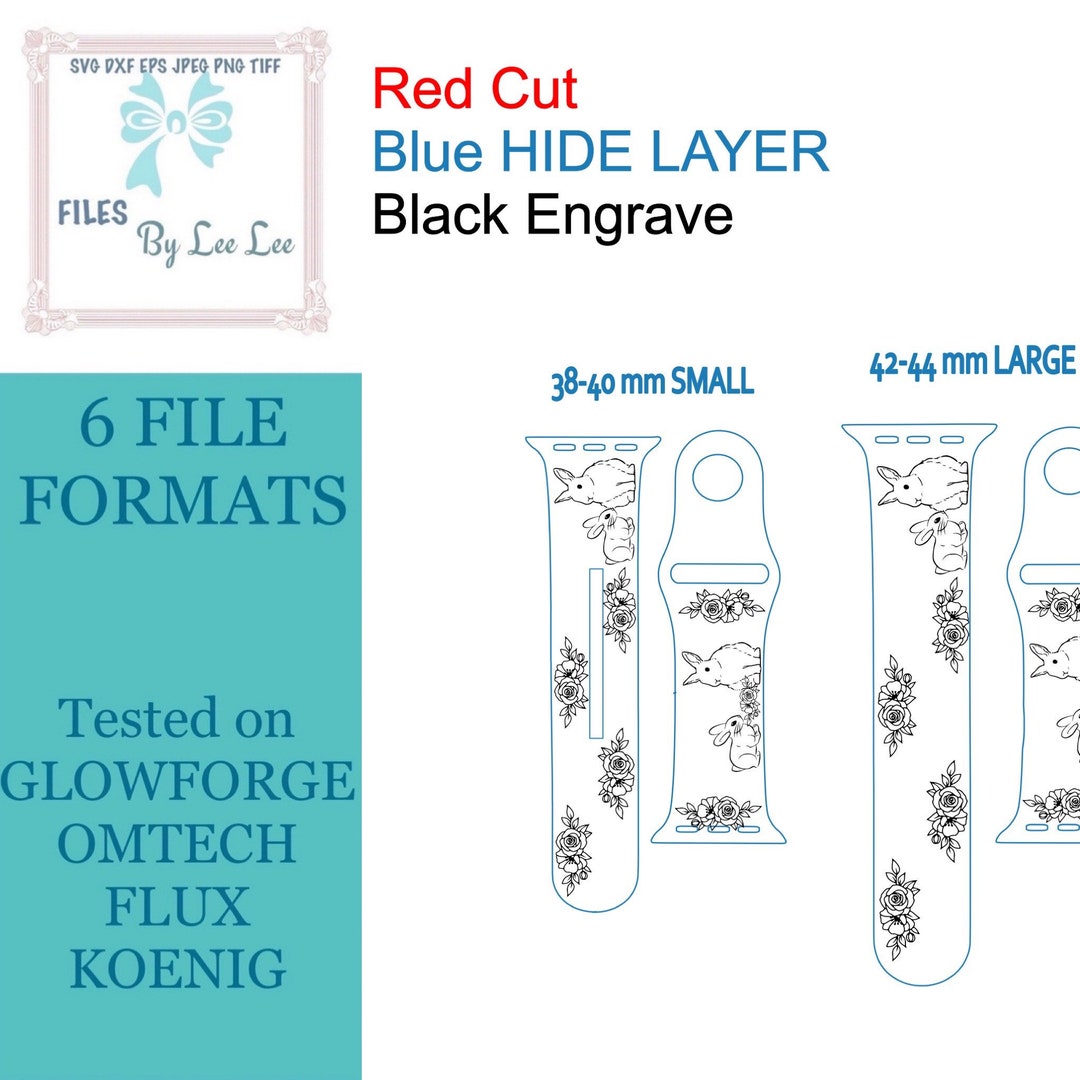 Digital Laser Cut File, Rabbit Watch Band Design With Jig, Silicone ...