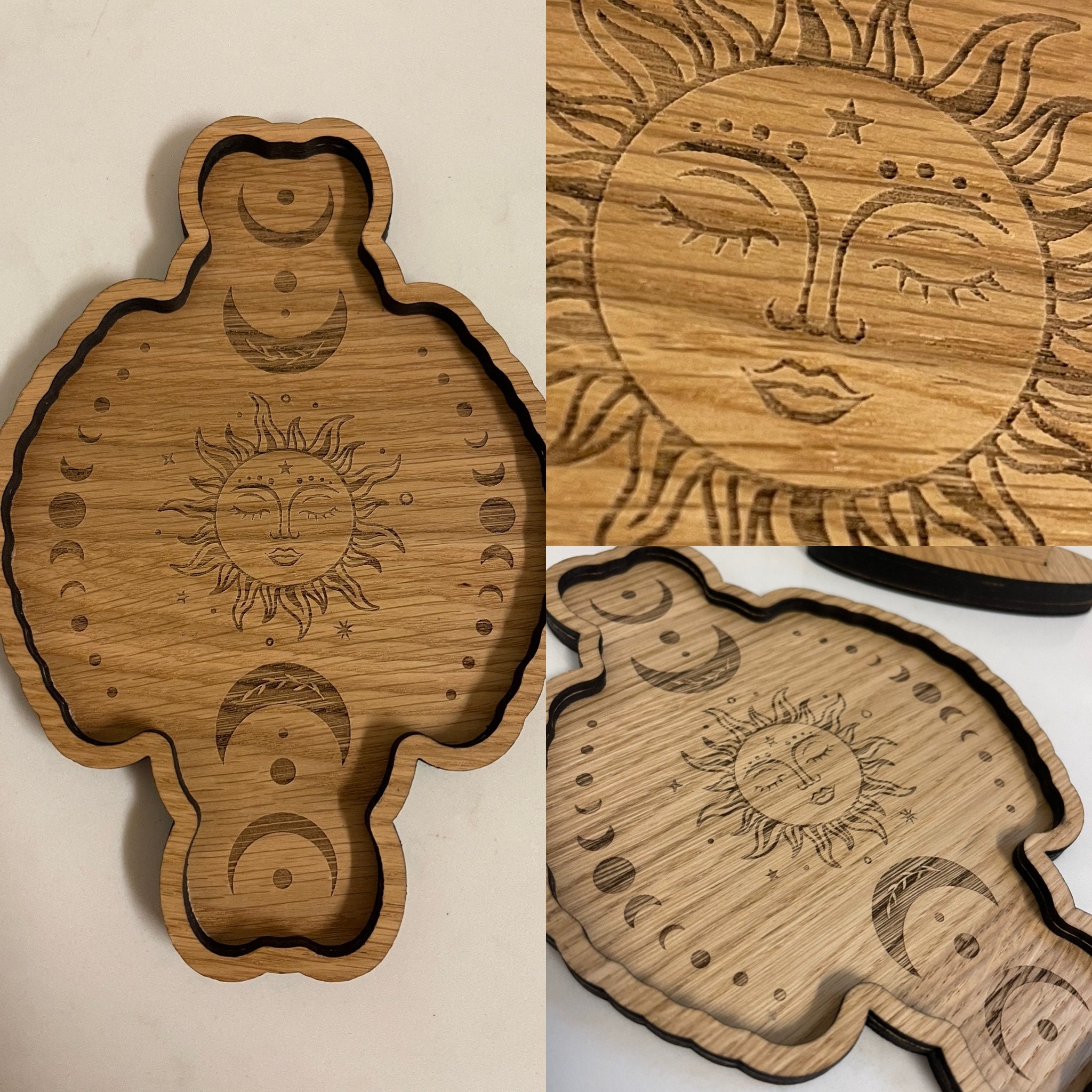 Digital Laser Cut File Phase of the Moon and Sun Trinket | Etsy