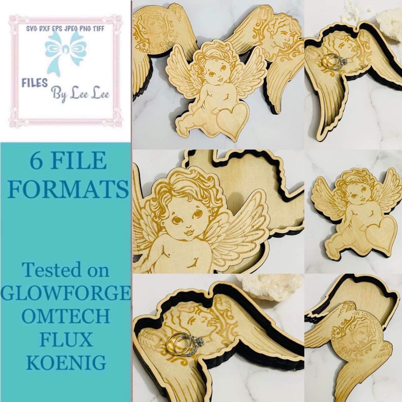 Digital Laser Cut File 5 Angel Keepsake Memory Boxes Trinket - Etsy