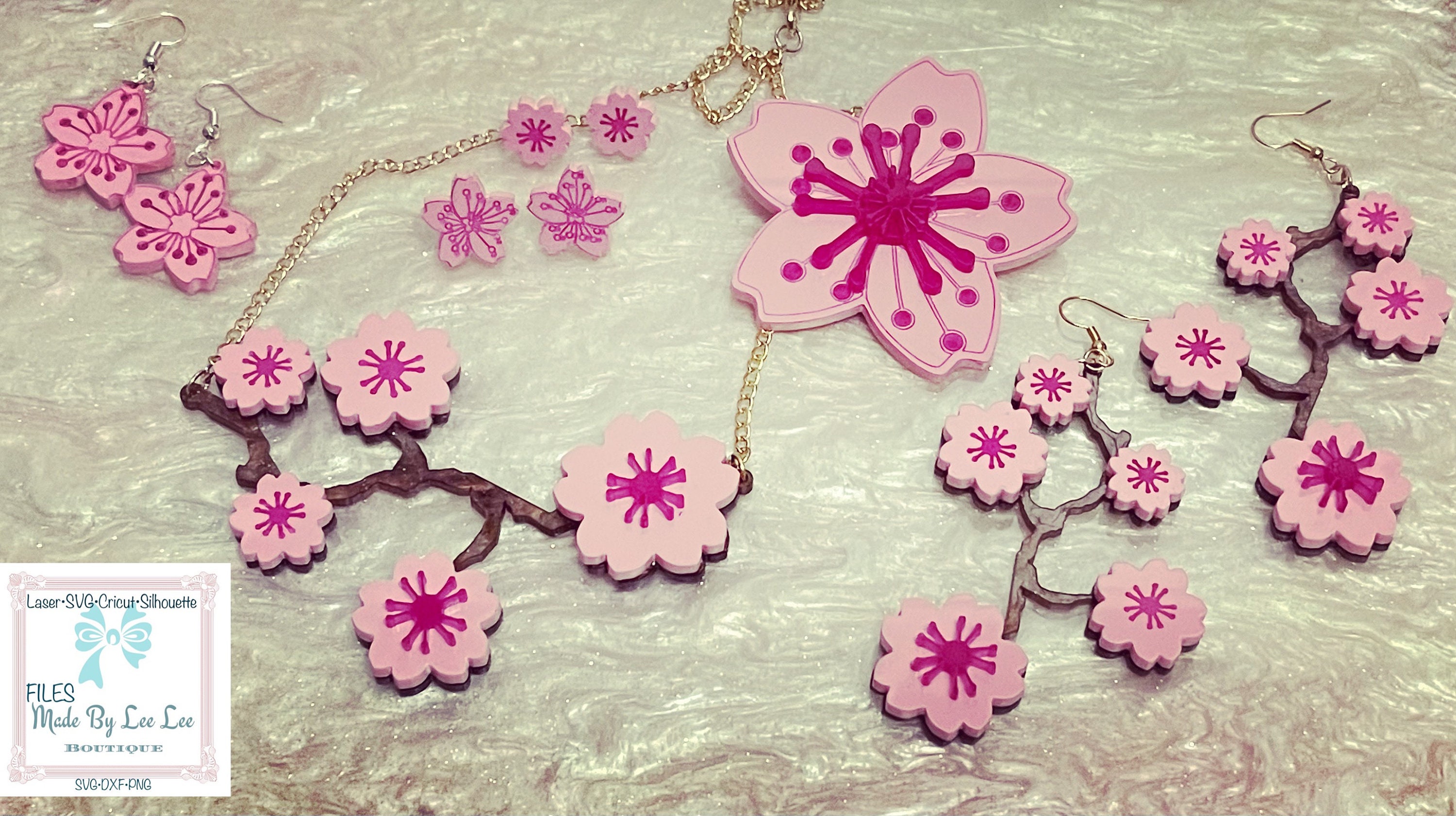 Digital Laser Cut File Cherry Blossom flower Jewelry Cut - Etsy