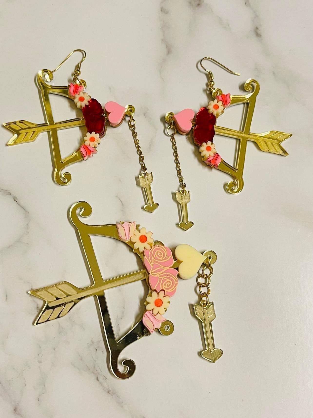 Digital Laser Cut File Valentines Day Cupids Arrow Earring - Etsy