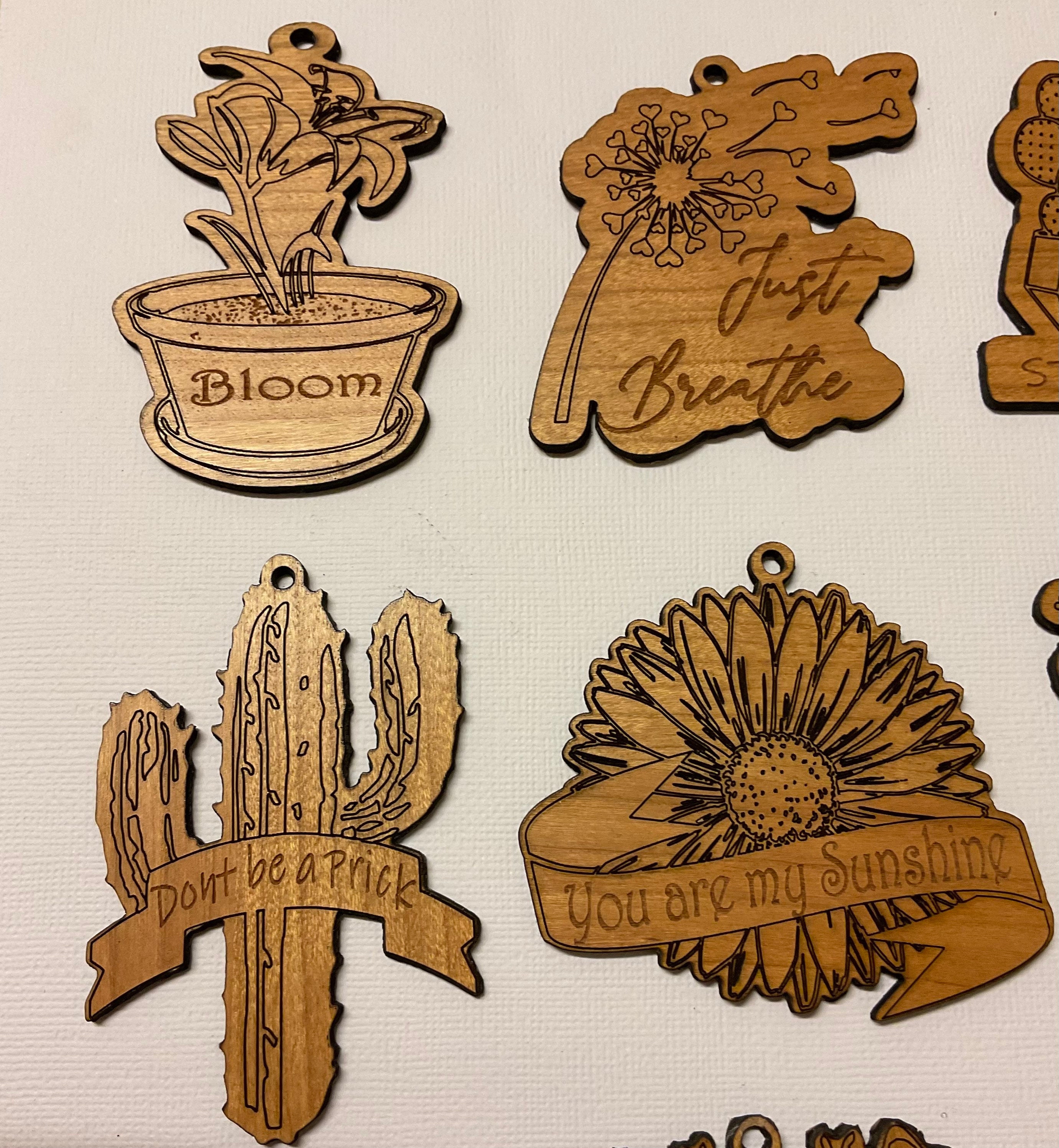 Digital Laser Cut File, 12 Keyring SVG BUNDLE ,floral Keychains ...