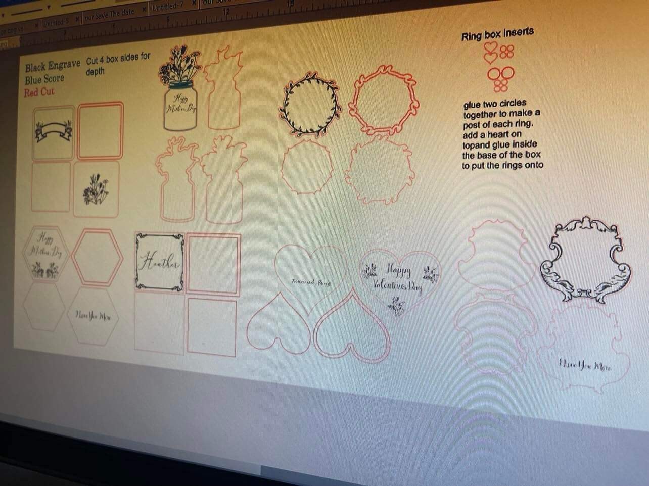 SVG Digital File, Laser Cut File, Wedding Ring Boxes, Keepsake Box Svg ...