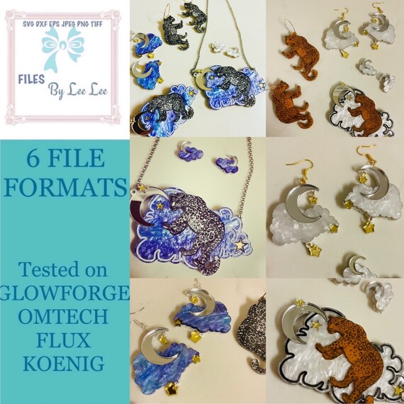 Digital Laser Cut File Leopard Celestial Jewelry Laser File - Etsy