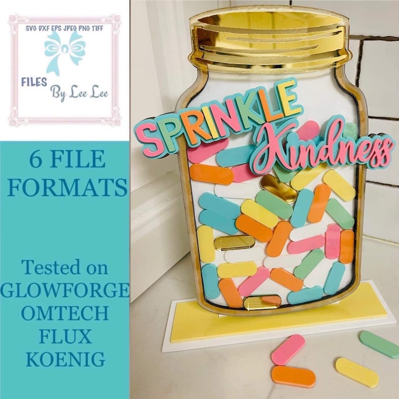 SVG Digital Laser Cut File Sprinkle Kindness Reward Jar - Etsy Australia