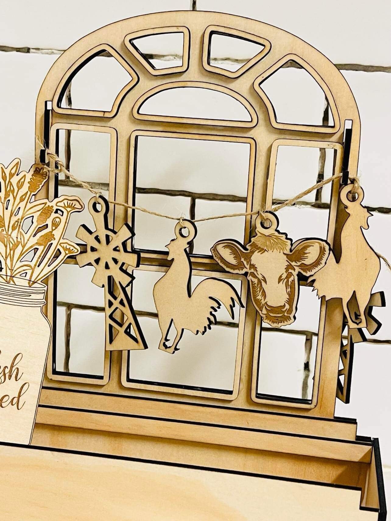 Digital Laser Cut File, Window Box & Tiered Tray SVG, Farmhouse, Barn ...
