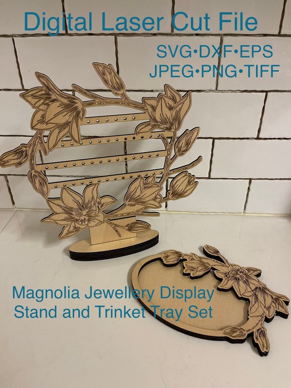 Digital Laser Cut File Magnolia Floral Jewellery Display - Etsy