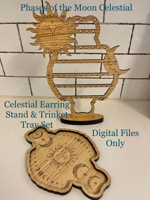 Digital Laser Cut File Sun Moon and Stars Phases of the | Etsy