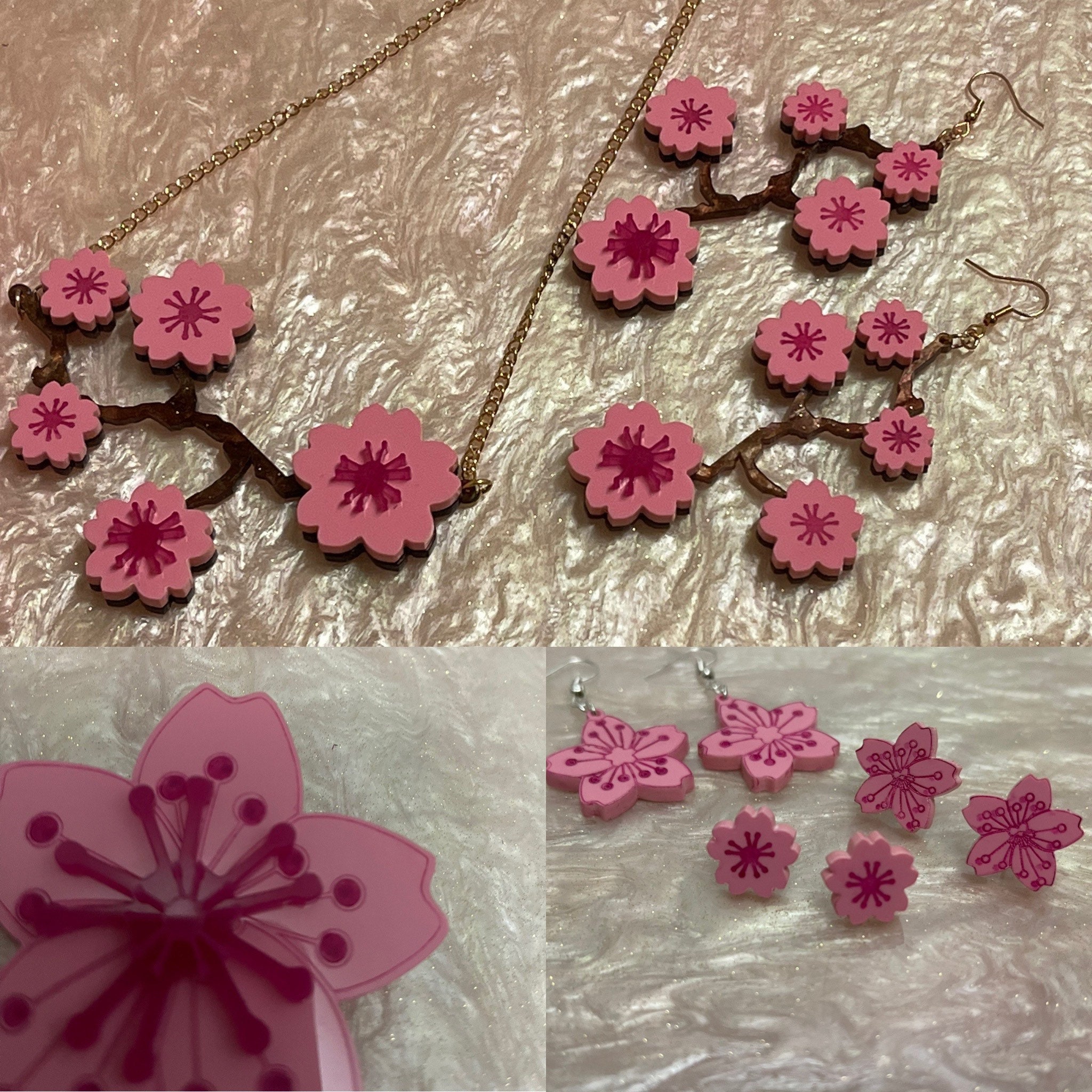 Digital Laser Cut File Cherry Blossom flower Jewelry Cut - Etsy