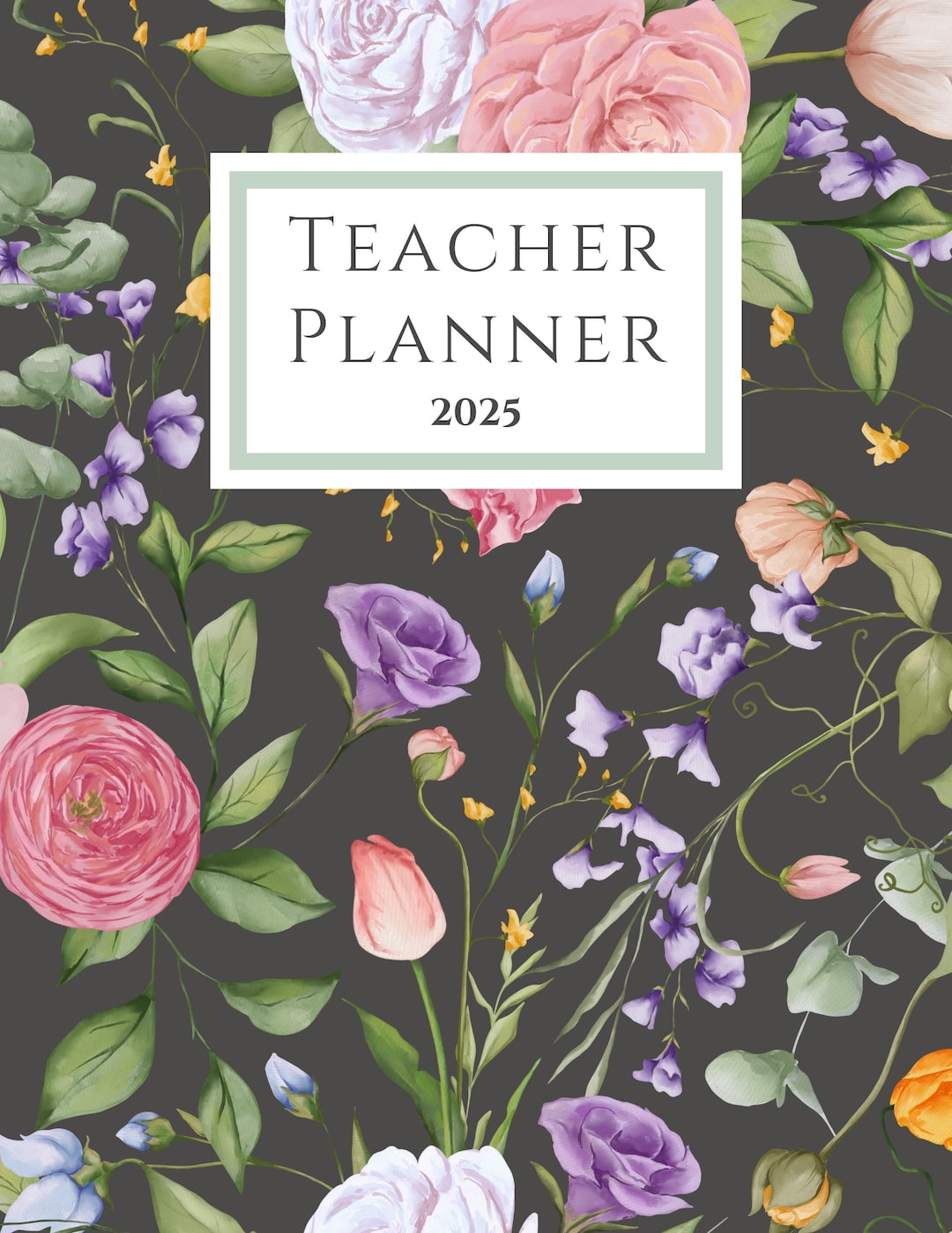 2025 Teacher Planner: Floral Printable Lesson Plan Book (PDF) - Etsy
