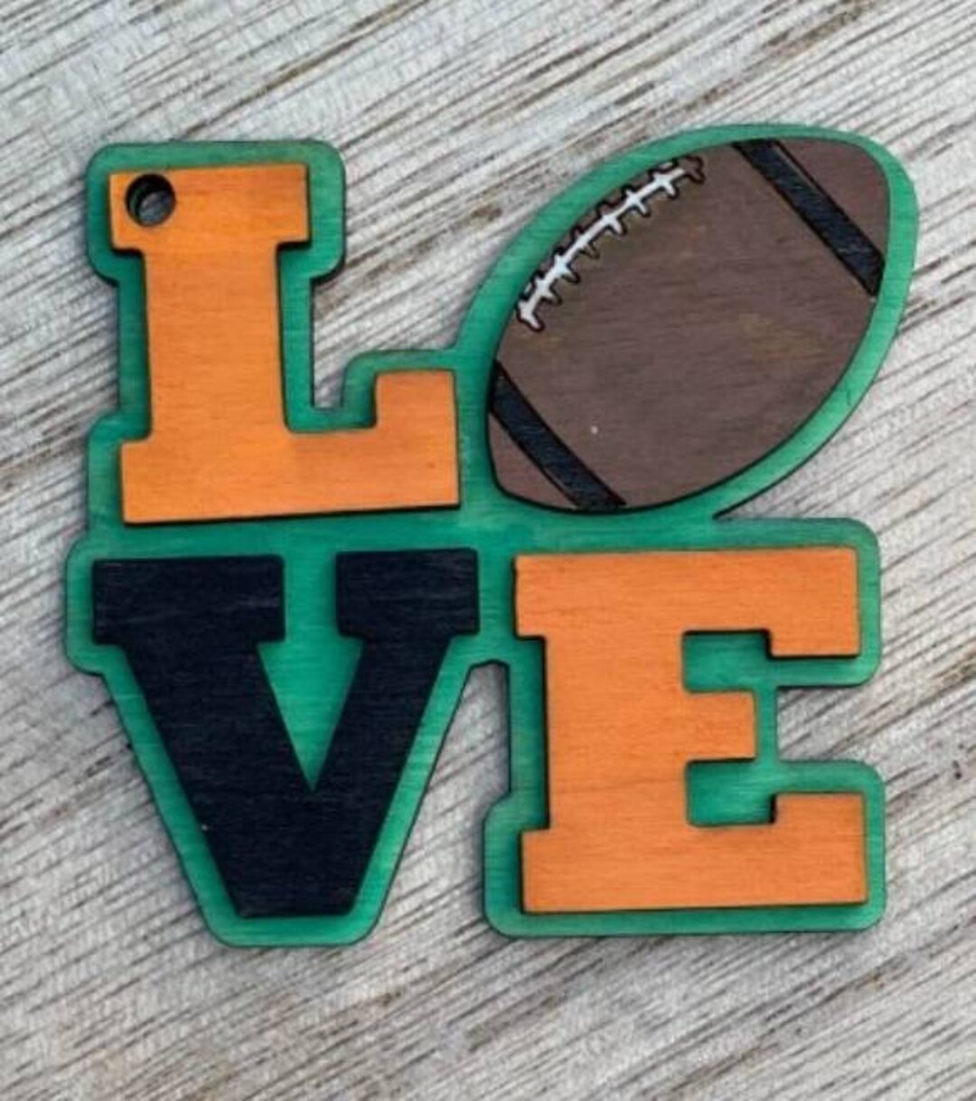 Love Football Key Chain SVG Cut File - Etsy