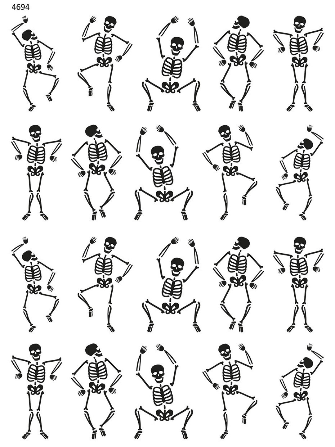 Dancing Skeletons - Halloween - Overglaze Ceramic + Enamel Decals ...