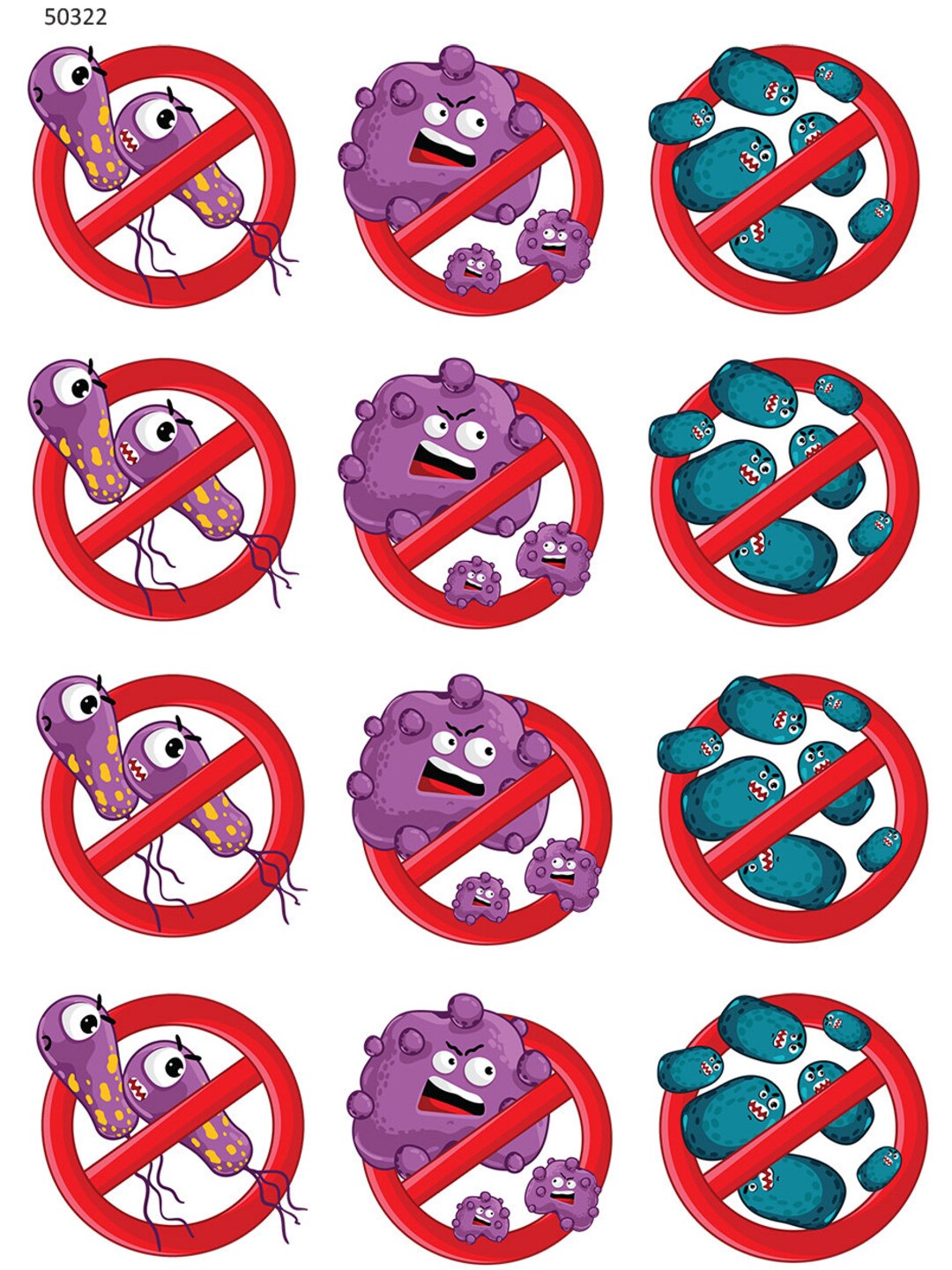 Anti Virus / Germs / Bugs / Monsters II - Ceramic Decal - Overglaze ...