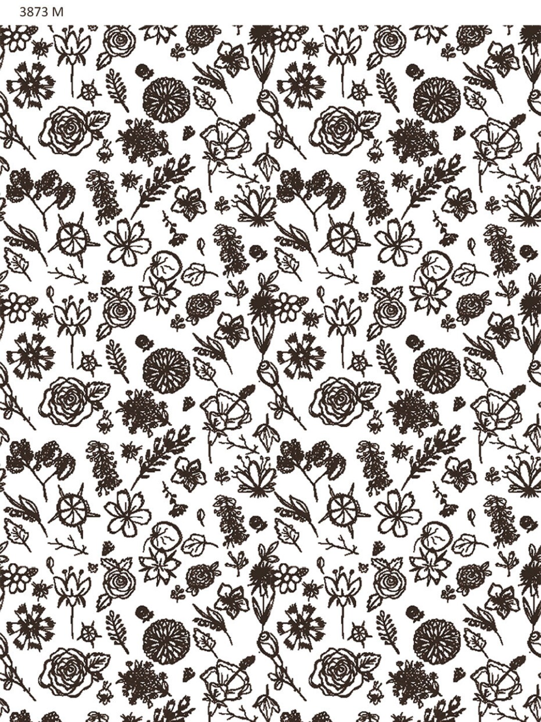 Seamless Sketch Flower Pattern - Ceramic Decal - Overglaze Decal ...