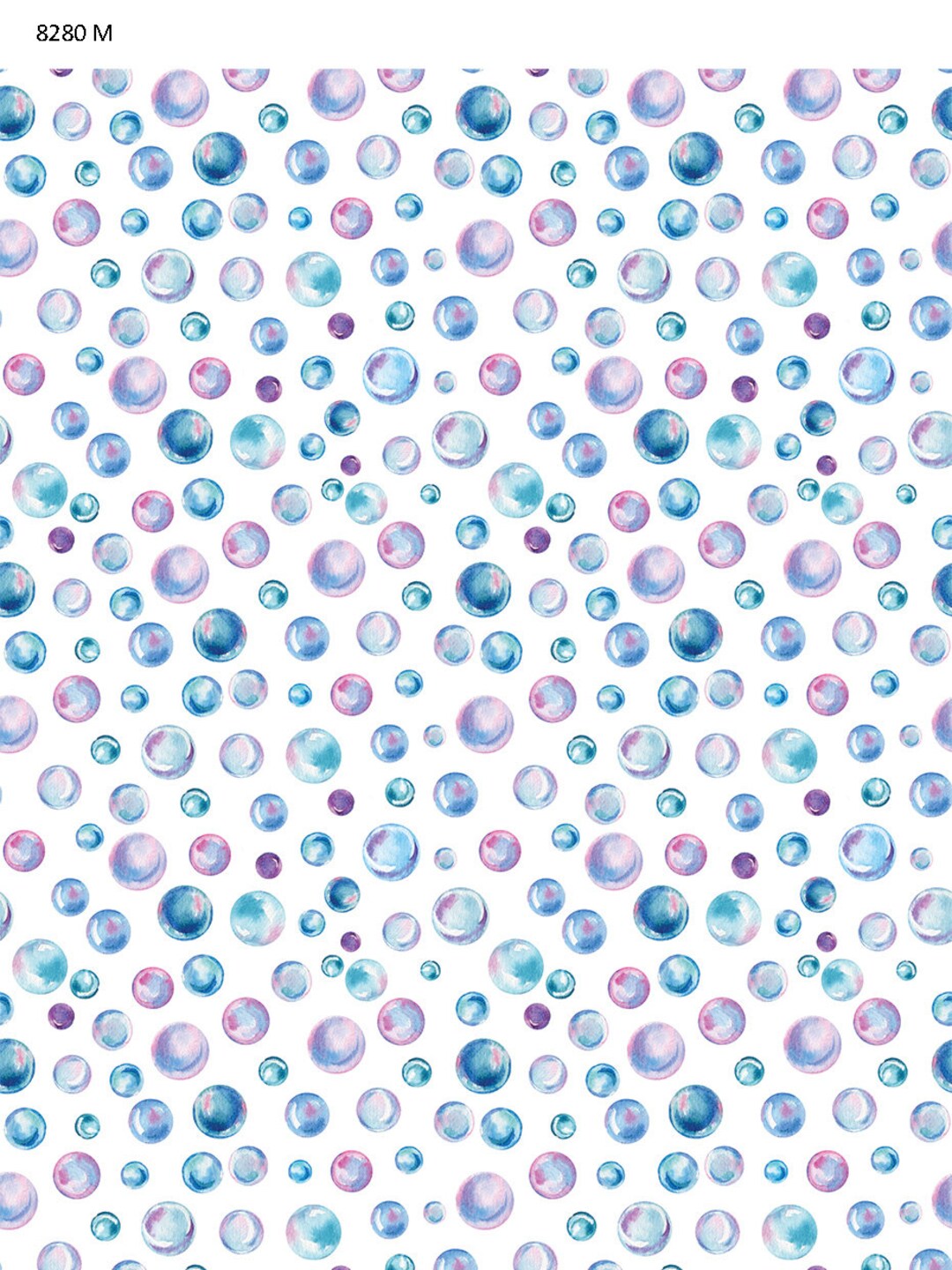 Seamless Watercolor Blue Bubble Pattern - Overglaze Ceramic + Enamel ...