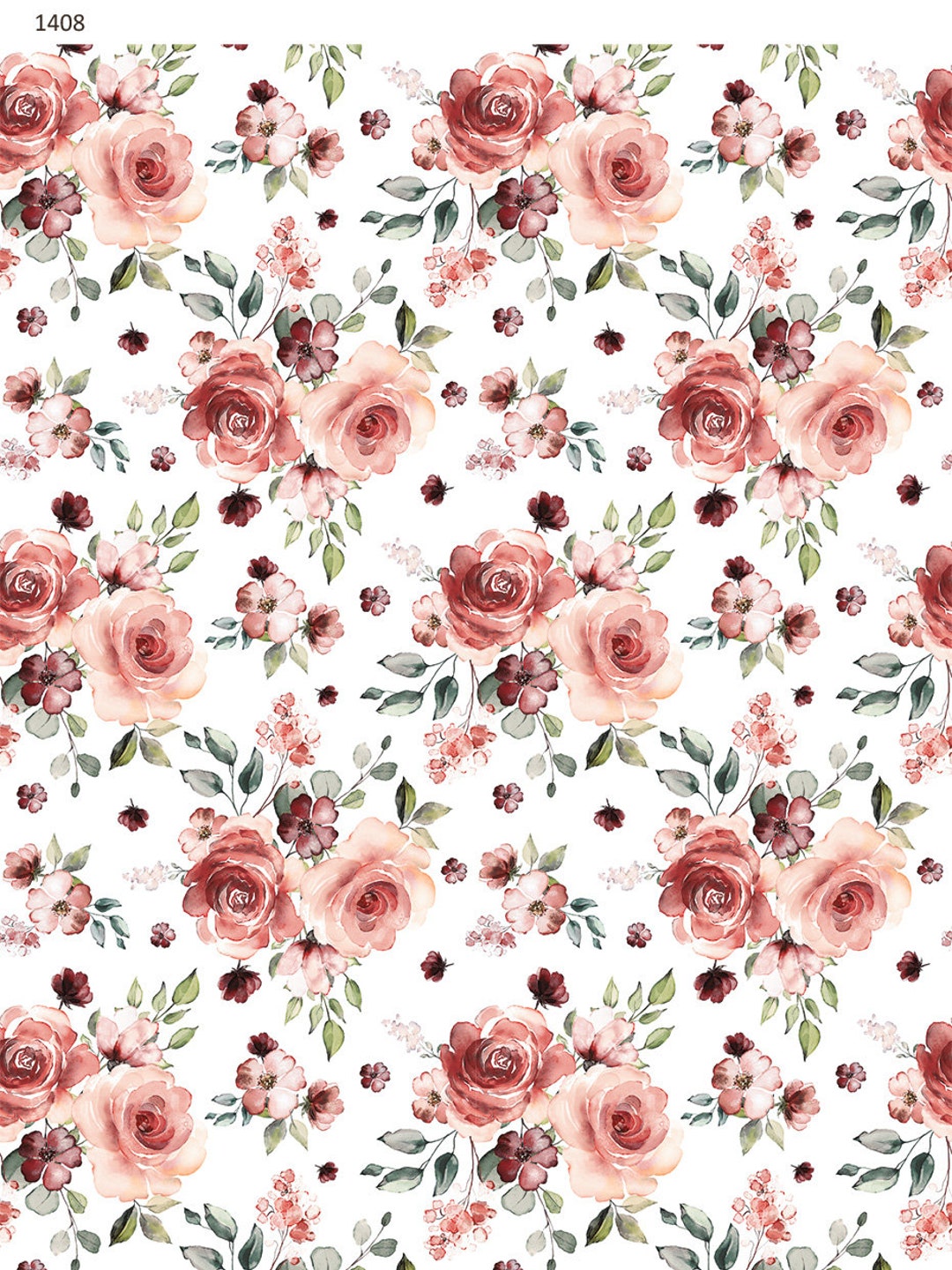 Seamless Spring Flower and Leaves Pattern - Ceramic Decal - Overglaze ...