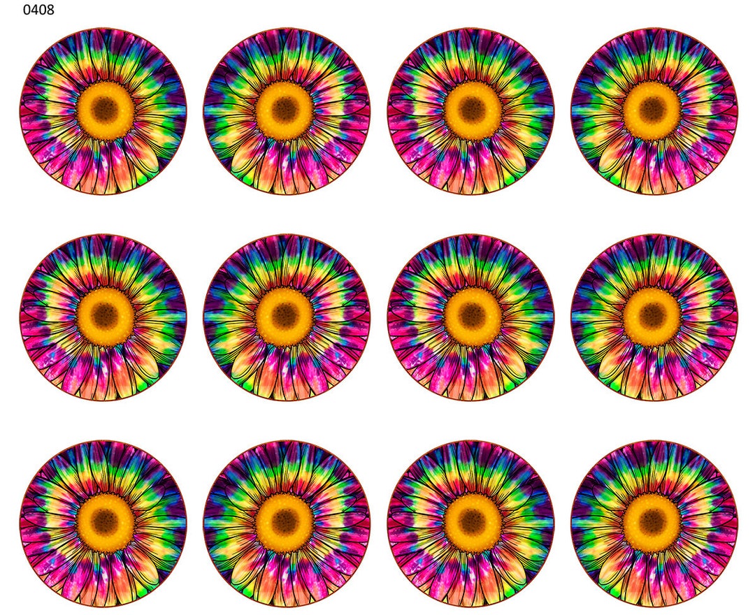 Tie Dyed Flower Pattern - Ceramic Decal - Overglaze Decal - Fusible ...