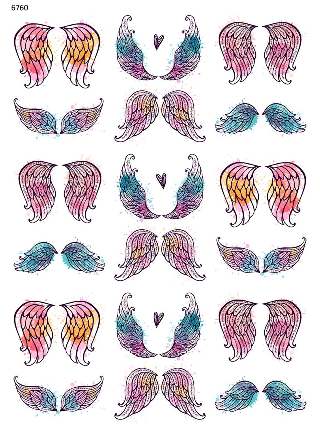 Angel Wings Ceramic Decal Overglaze Decal Fusible Decal Food Safe Lead ...