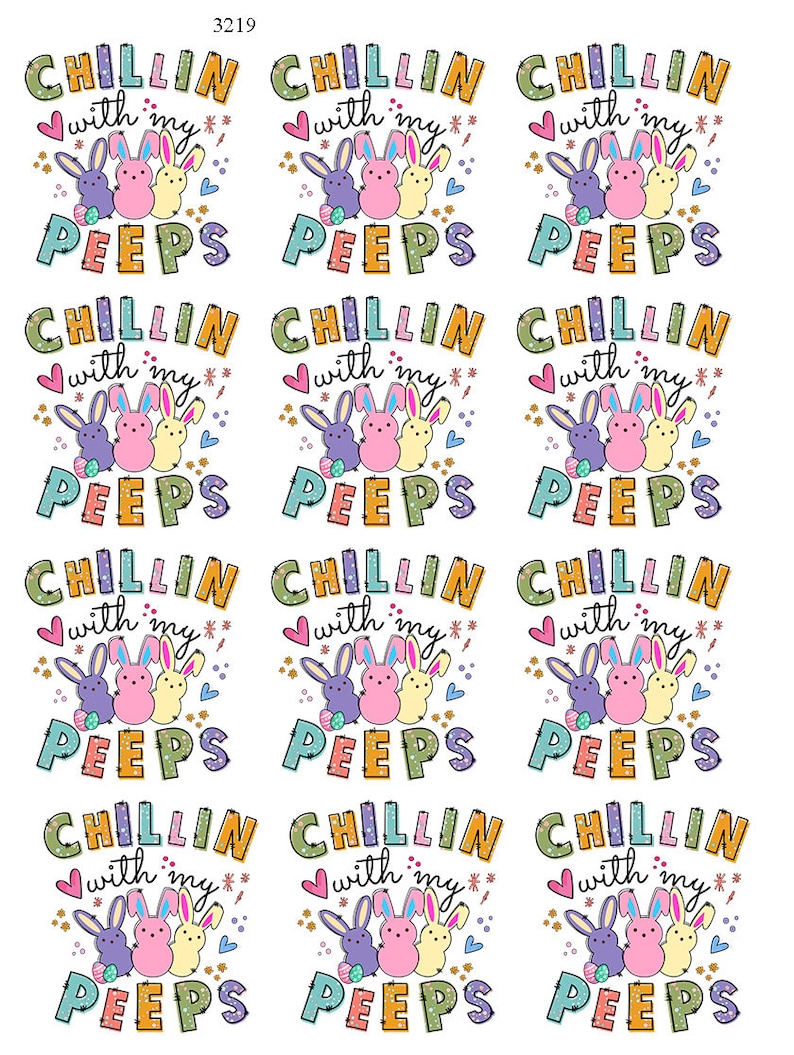 Easter - Chillin With My Peeps - Overglaze Ceramic + Enamel Decals ...