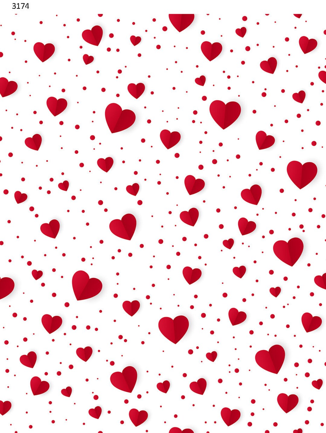 Seamless Splash of Hearts Pattern - Overglaze Ceramic + Enamel Decals ...