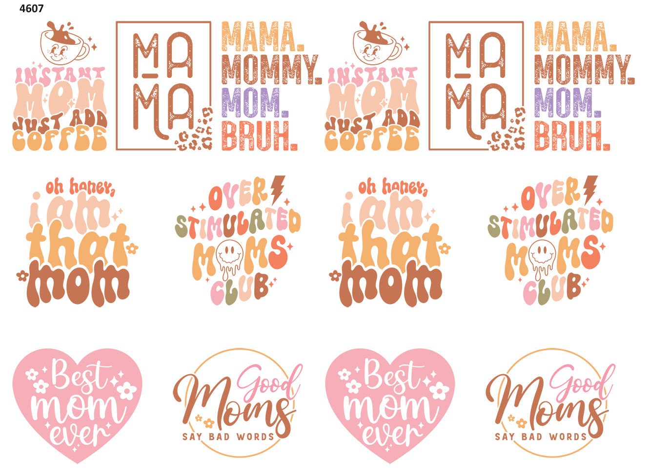 Too Many Names for Mother - Ceramic Decal - Overglaze Decal - Fusible ...