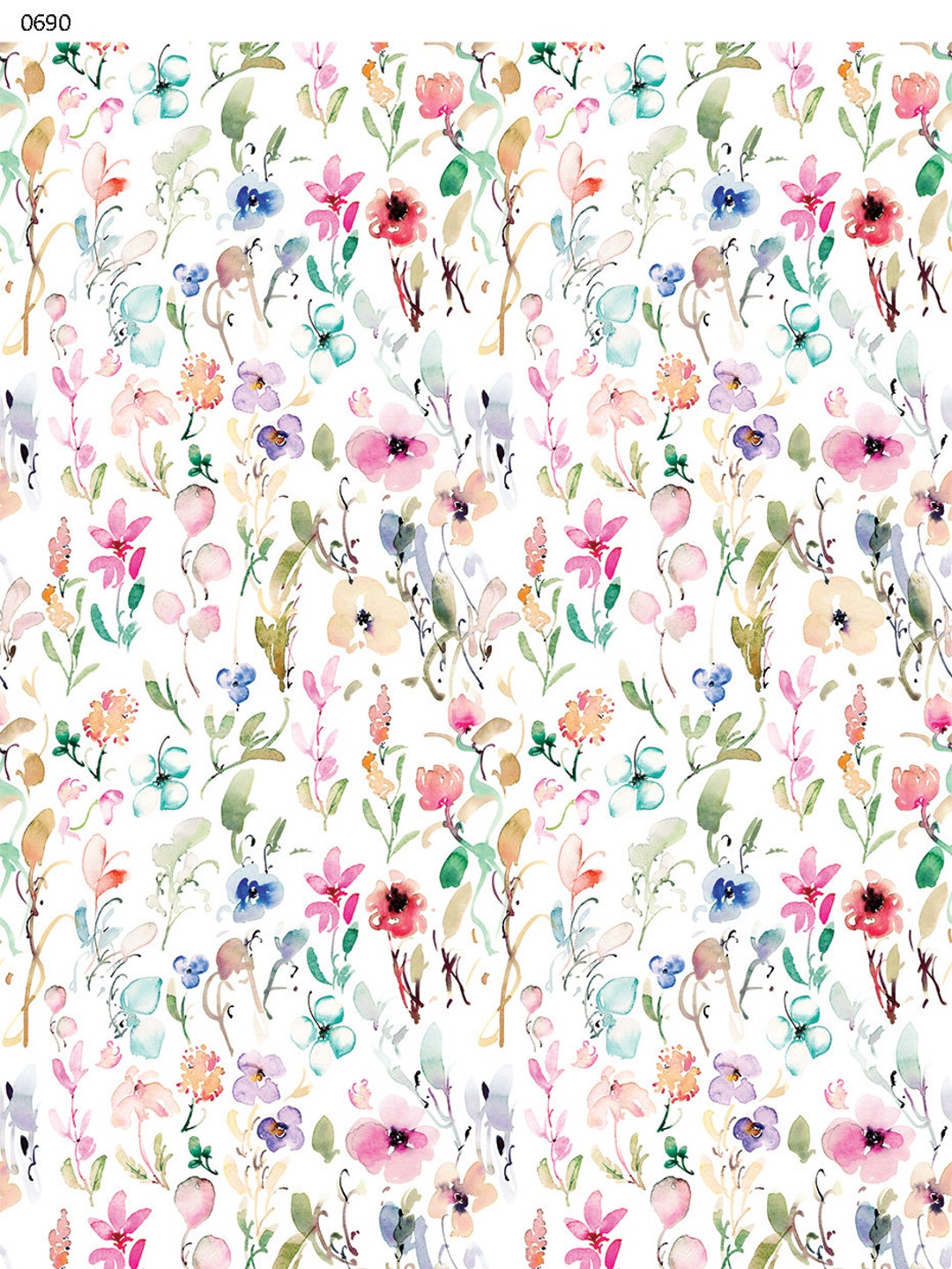 Seamless Spring Floral and Plant Pattern - Ceramic Decal - Overglaze ...