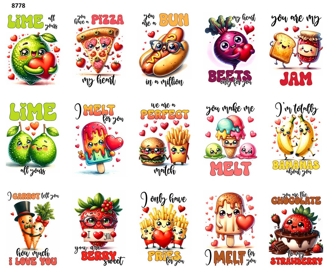 Valentine Food Puns - Ceramic Decal - Overglaze Decal - Fusible Decal ...