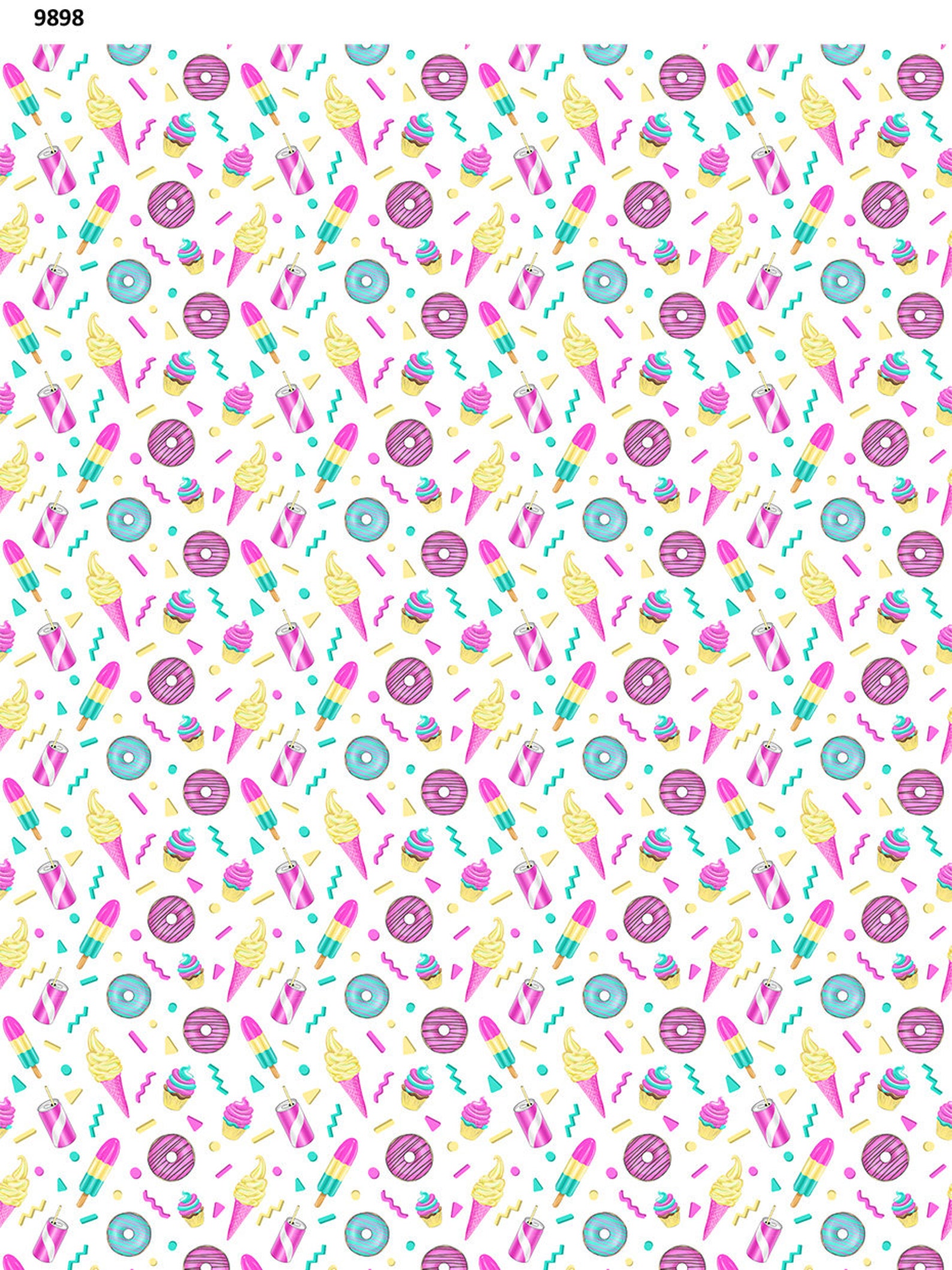Seamless Party Sweets Pattern Ceramic Decal Overglaze Decal Fusible ...