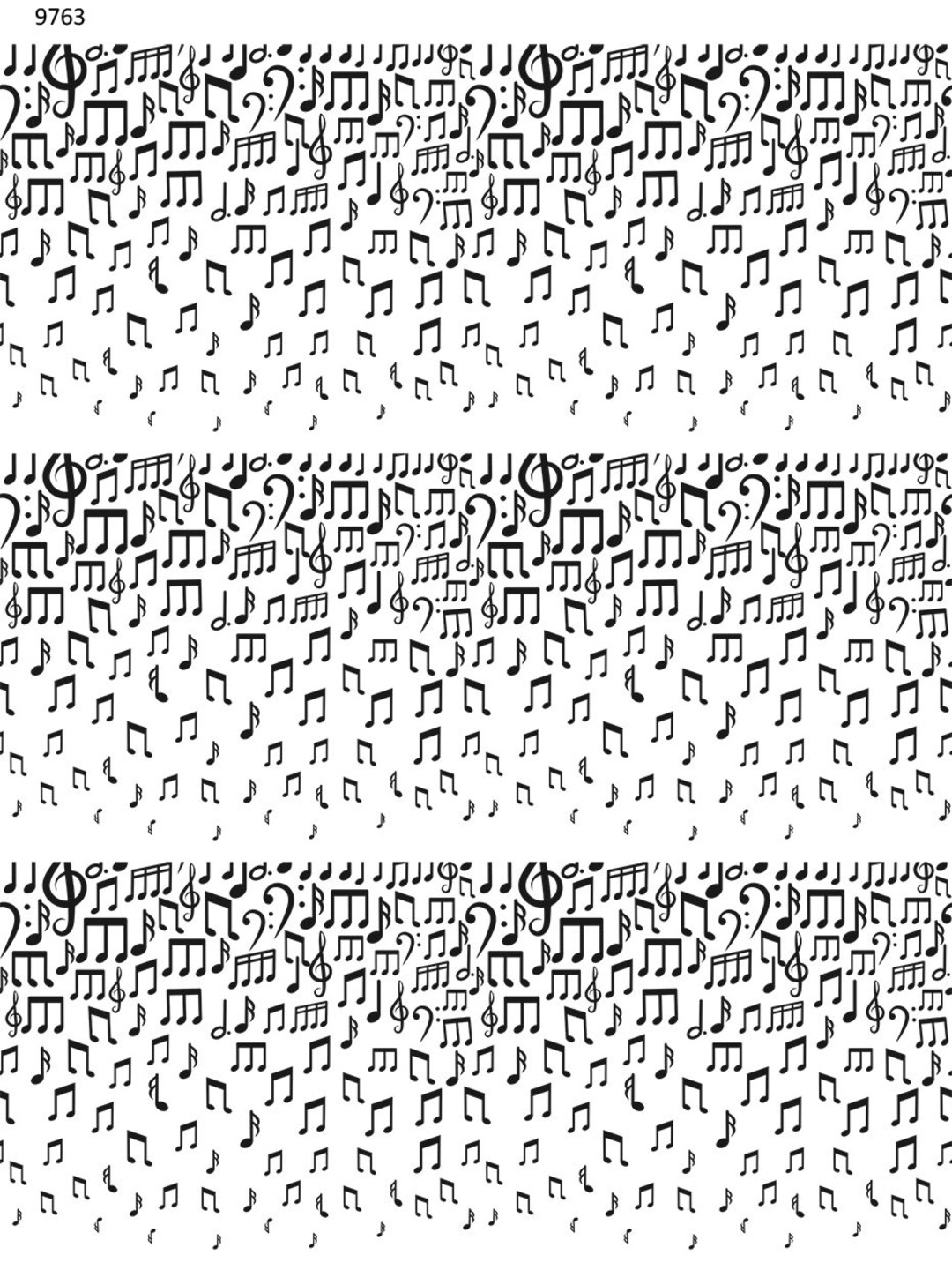 Seamless Falling Music Notes Ribbon Pattern - Ceramic Decal - Overglaze ...