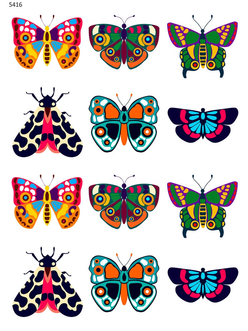 Beautiful Butterflies - Ceramic Decal - Overglaze Decal - Fusible Decal ...