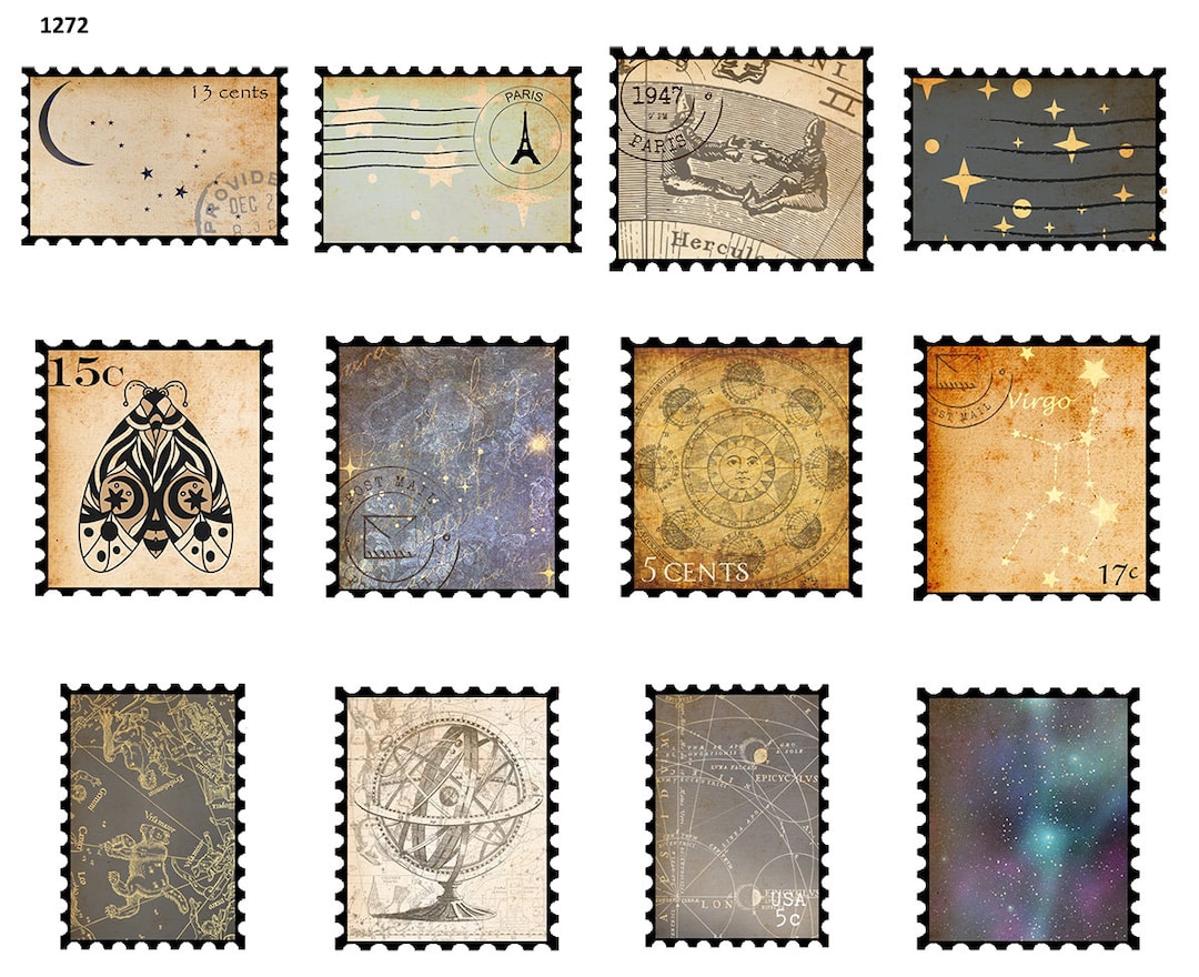 Vintage Celestial Stamps - Ceramic Decal - Overglaze Decal - Fusible ...