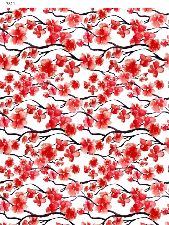 Seamless Japanese Sakura Blossom Pattern Ceramic Decal - Etsy