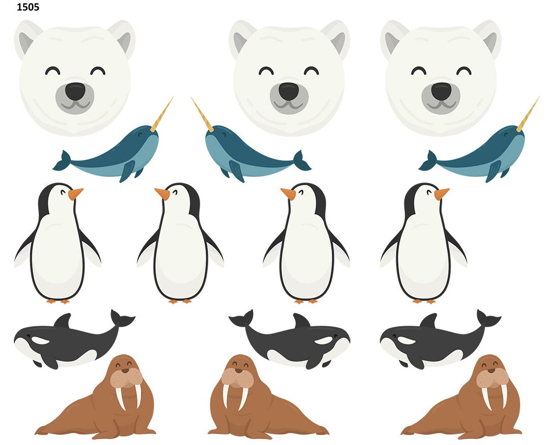 Polar Animals - Ceramic Decal - Overglaze Decal - Fusible Decal - Food ...