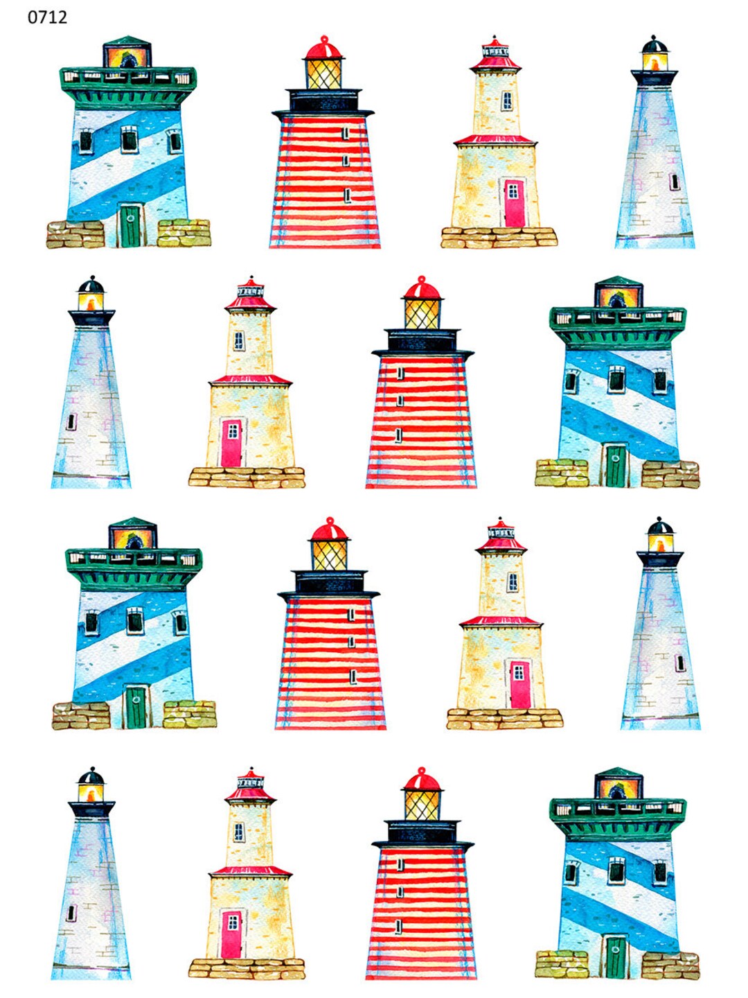 Lots of Cute Lighthouses - Ceramic Decal - Overglaze Decal - Fusible ...