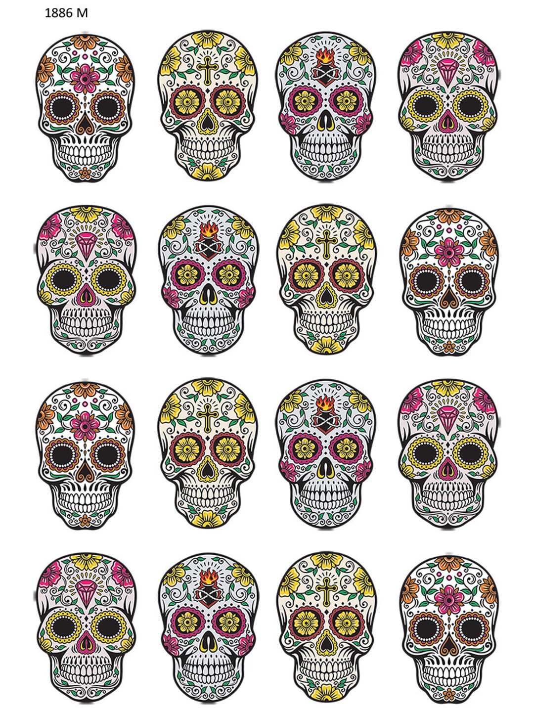 Mexican Calavera Sugar Skulls - Overglaze Ceramic + Enamel Decals ...