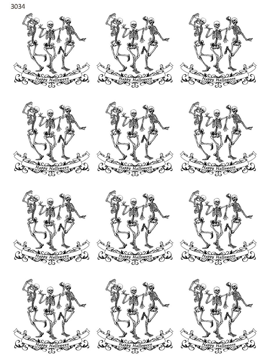 Happy Halloween Dancing Skeletons - Ceramic Decal - Overglaze Decal ...