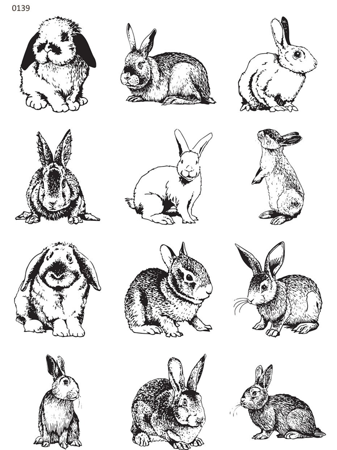 Rabbits Ceramic Decal Overglaze Decal Fusible Decal Food Safe Lead Free ...