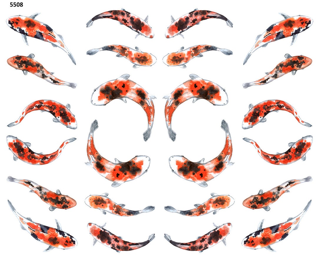 Watercolor Koi Fish - Ceramic Decal - Overglaze Decal - Fusible Decal ...