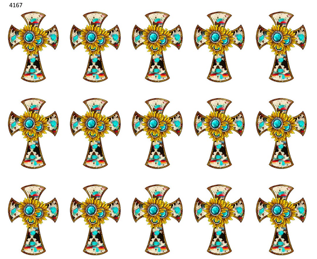 Celtic Sunflower Cross - Ceramic Decal - Overglaze Decal - Fusible ...