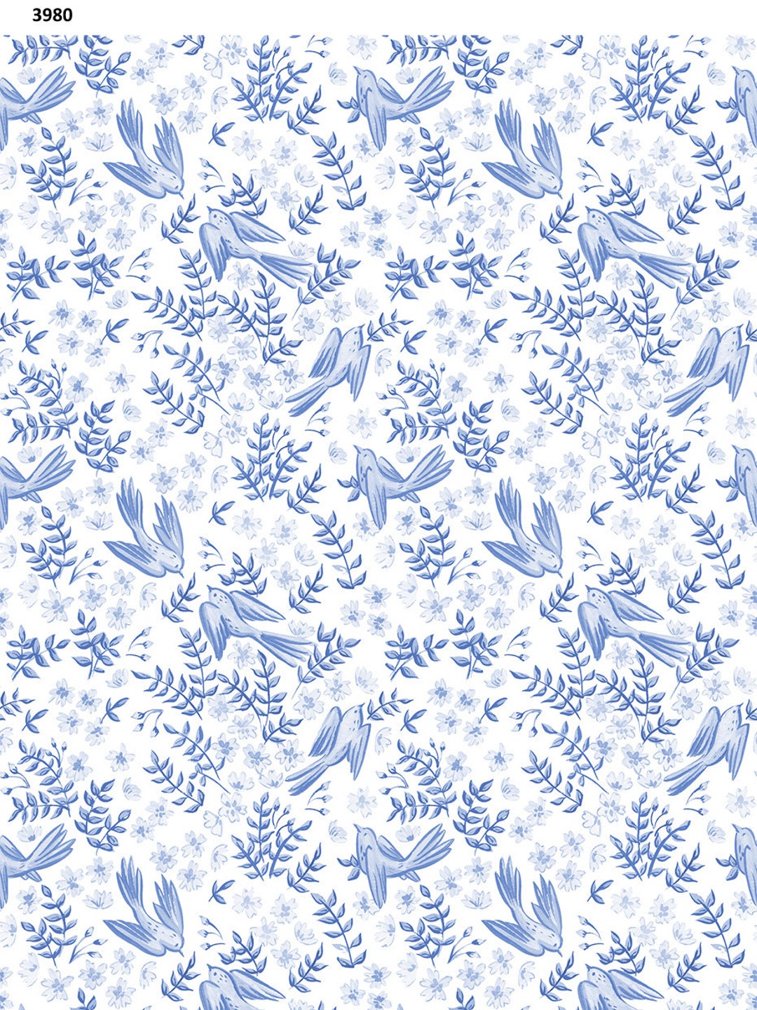Seamless Hampton Blue Bird Pattern - Ceramic Decal - Overglaze Decal ...