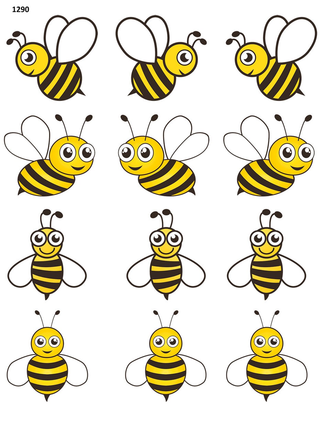 Happy Bees Ceramic Decal Overglaze Decal Fusible Decal Food Safe Lead ...