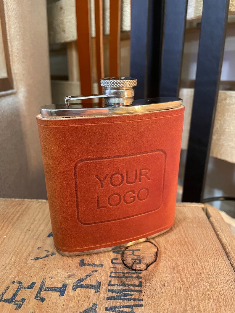 Personalized Leather Wrapped Flask With Full Grain Leather for ...
