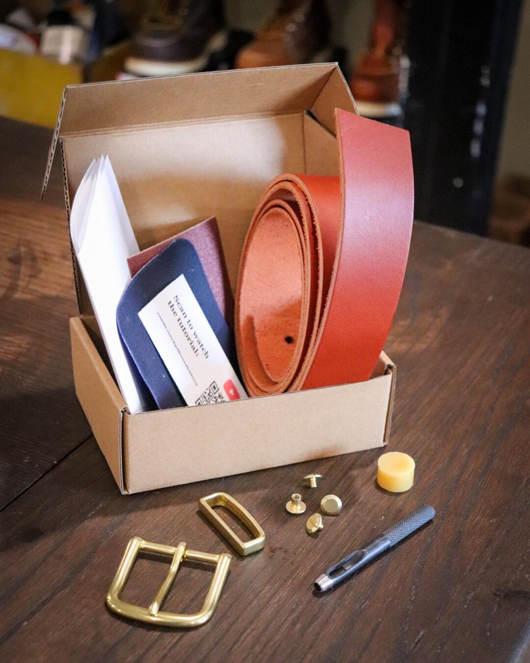 DIY Leather Belt Kit With Premium American Full Grain Leather and Solid ...