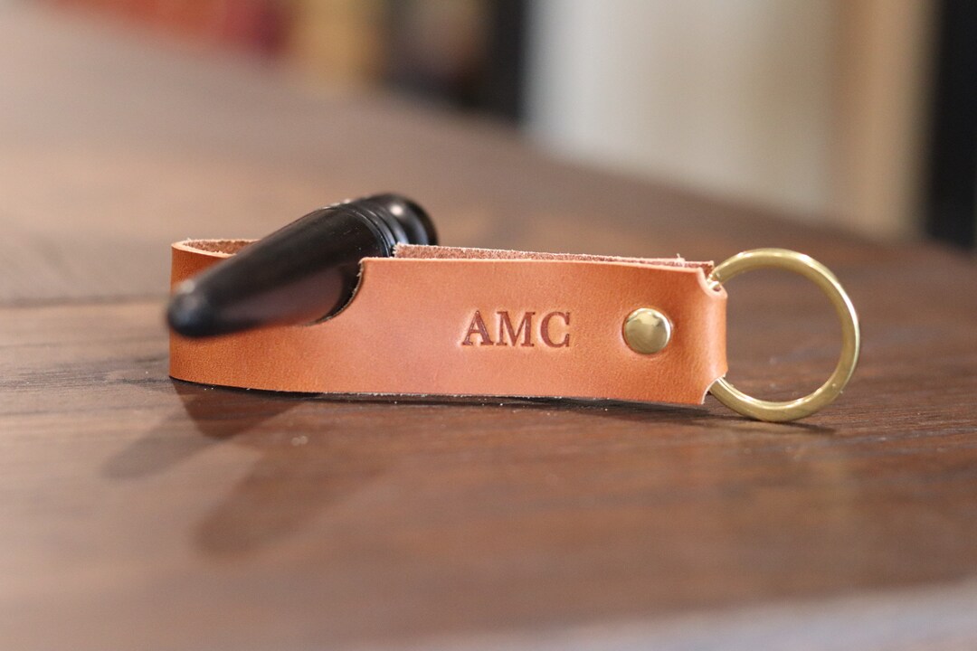 Personalized Leather Cigar Holder Keychain, Cigar Gift, Groomsmen Gift ...