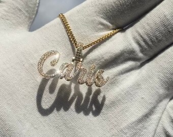 Diamond Custom Name Pendant - Etsy